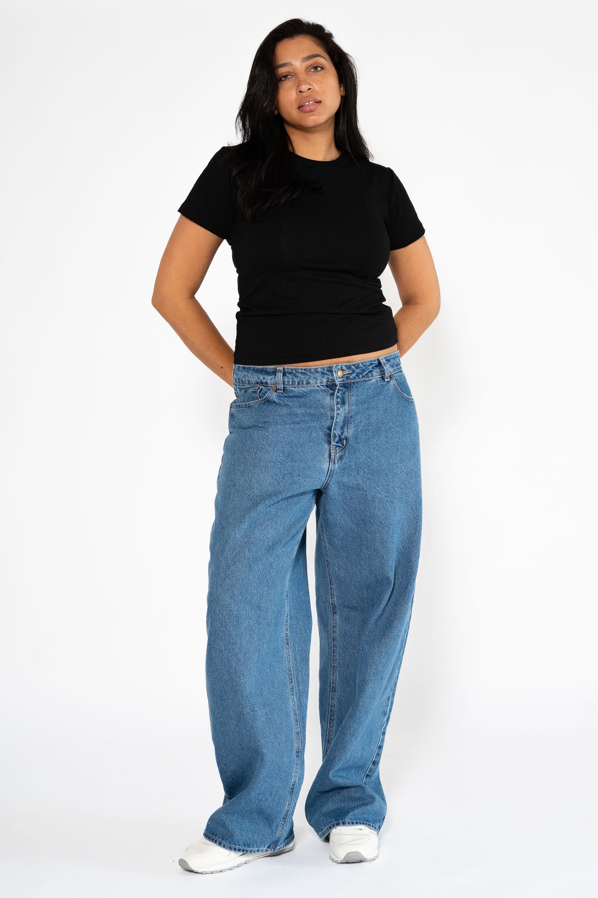 Wide Leg Jeans Bright Blue Wash – ELLORE